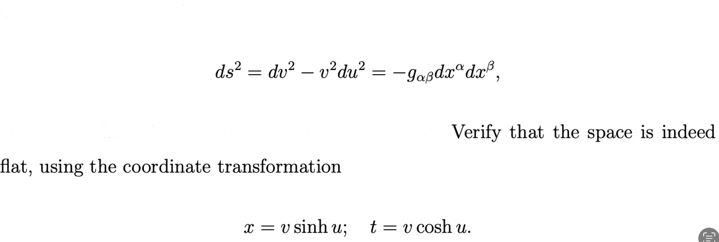 Solved Given the metric on the picture verify that the space | Chegg.com