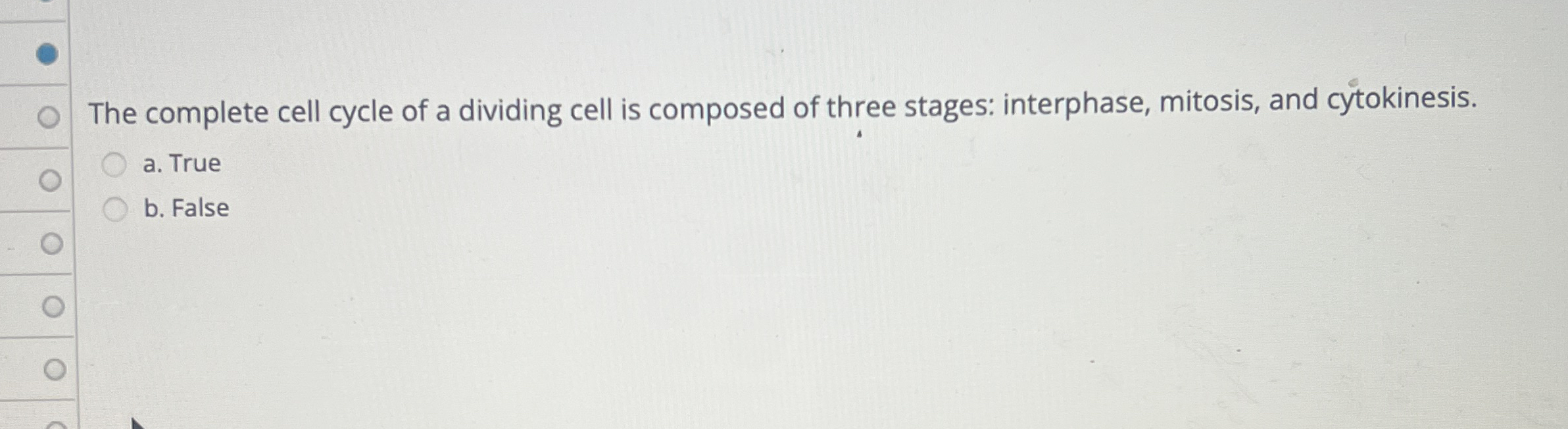 Solved The complete cell cycle of a dividing cell is | Chegg.com