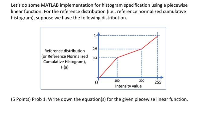 Solved Let's do some MATLAB implementation for histogram | Chegg.com
