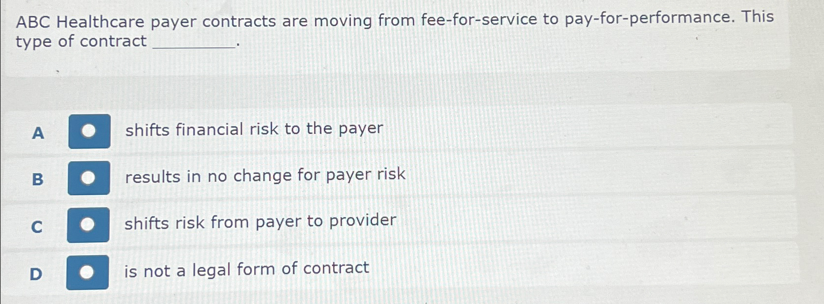 Solved ABC Healthcare payer contracts are moving from | Chegg.com