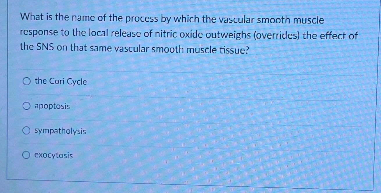 Solved What is the name of the process by which the vascular | Chegg.com
