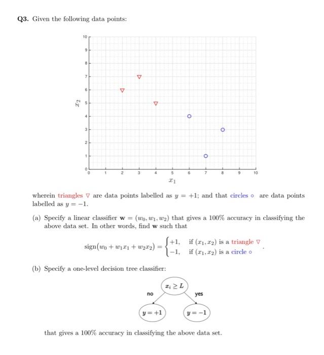 Solved Q3. Given the following data points: wherein | Chegg.com