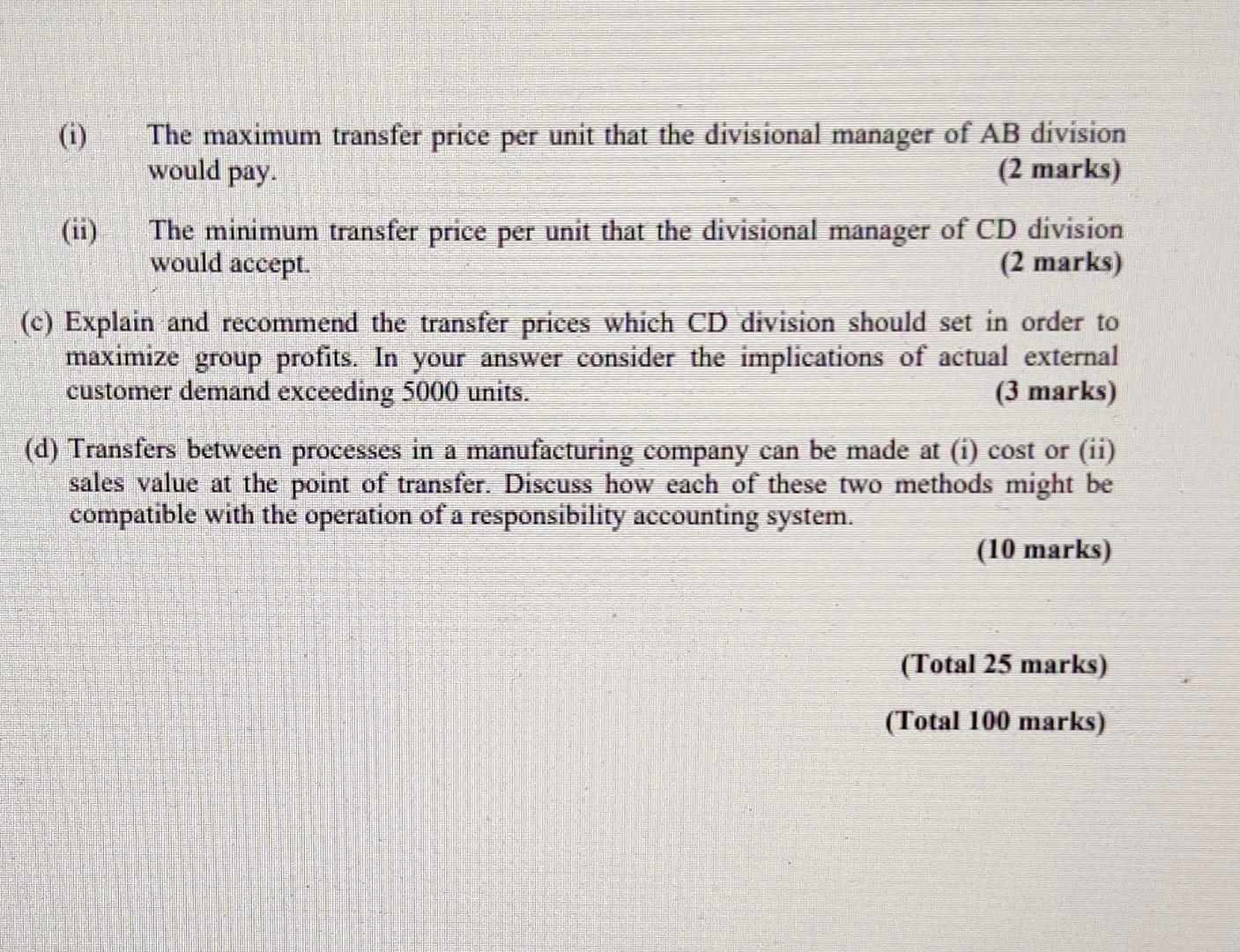 Solved Question 4 ABCD Ltd. has two divisions −CD and AB. CD | Chegg.com