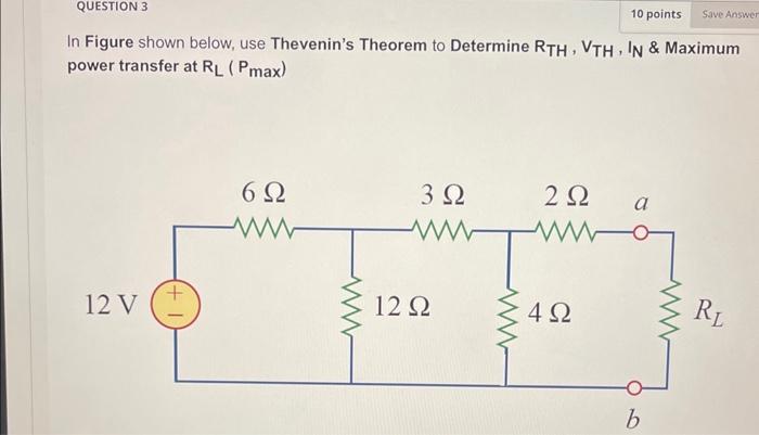 Solved In Figure shown below, use Thevenin's Theorem to | Chegg.com