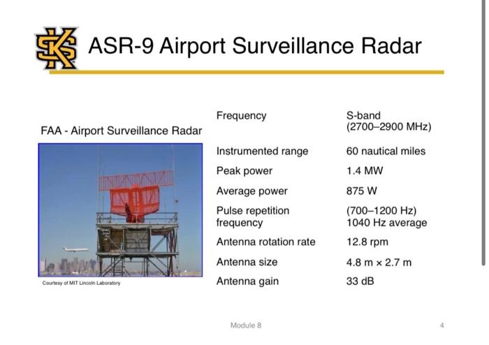 1. Given the specifications of the ASR-9 Airport | Chegg.com