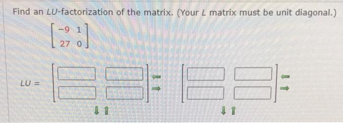 Solved Find an LU-factorization of the matrix. (Your L | Chegg.com