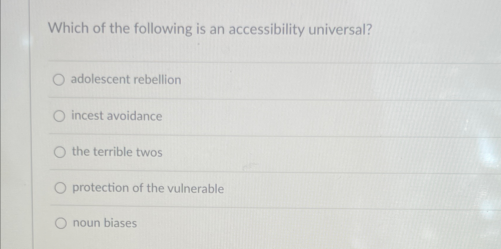 Solved Which of the following is an accessibility | Chegg.com