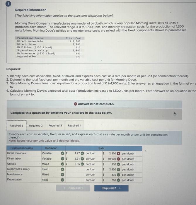 Solved fill in missing blanks correctly on required one and | Chegg.com