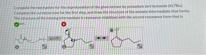 Solved Complete the mechanism for the deprotonation of the | Chegg.com
