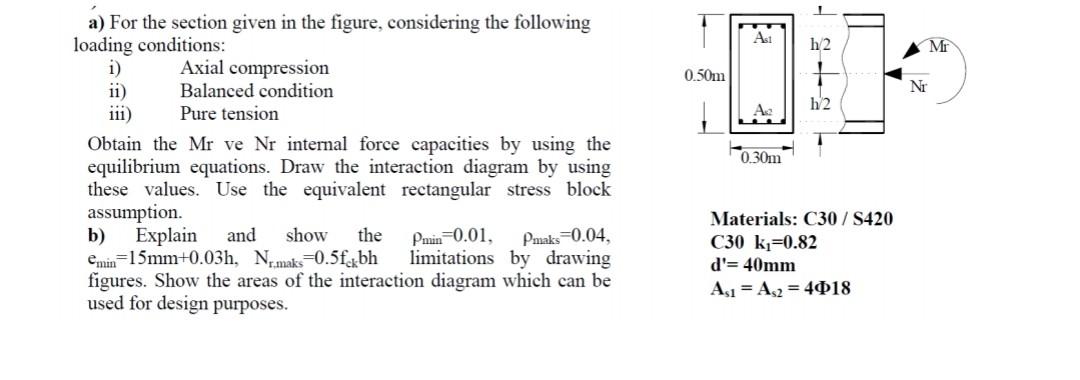 Solved a) For the section given in the figure, considering | Chegg.com