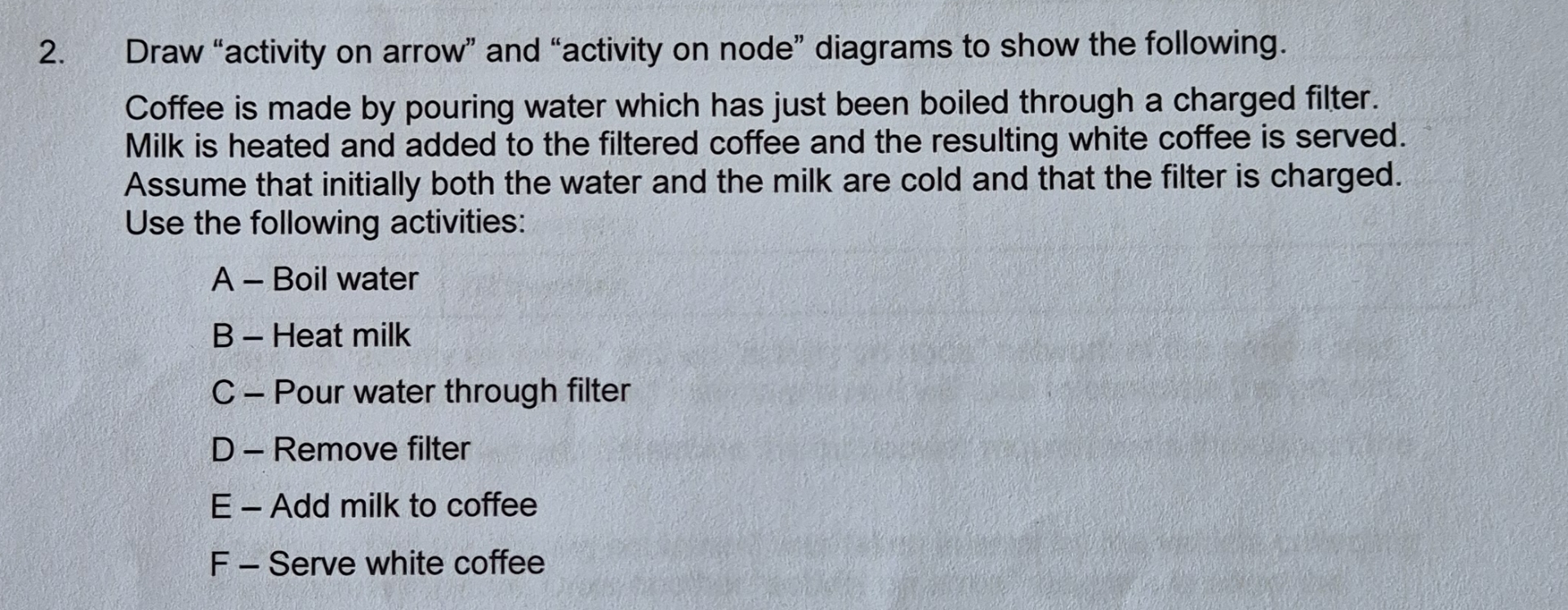Solved Draw "activity on arrow" and "activity on node" | Chegg.com