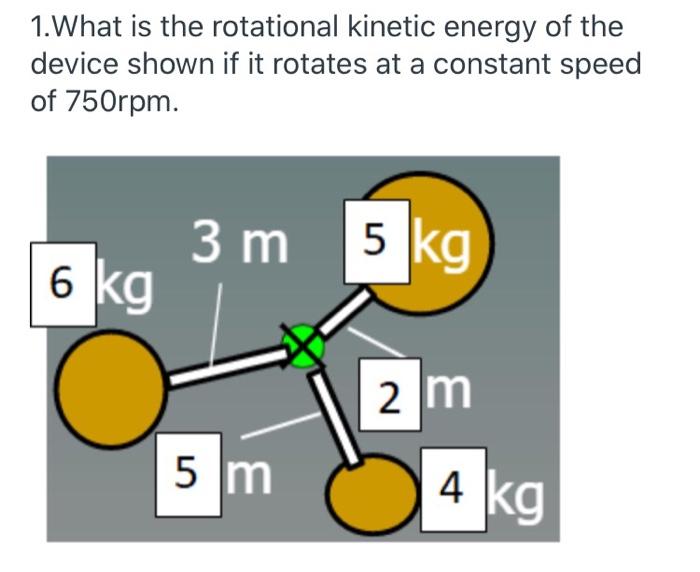 Solved 1. What is the rotational kinetic energy of the | Chegg.com