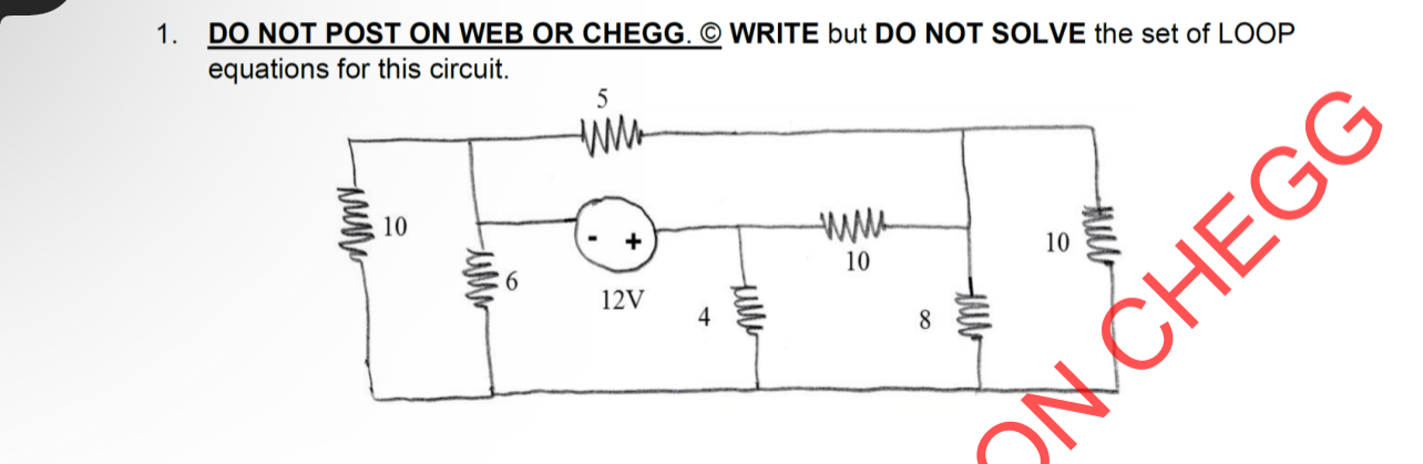 Solved DO NOT POST ON WEB OR CHEGG. © ﻿WRITE but DO NOT | Chegg.com