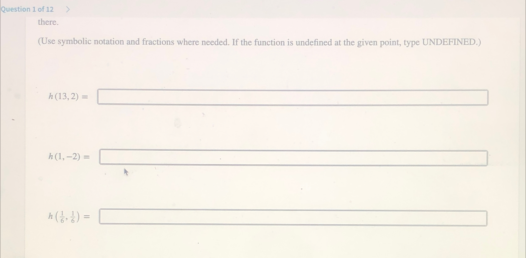 Question 1 ﻿of 12there.(Use symbolic notation and | Chegg.com