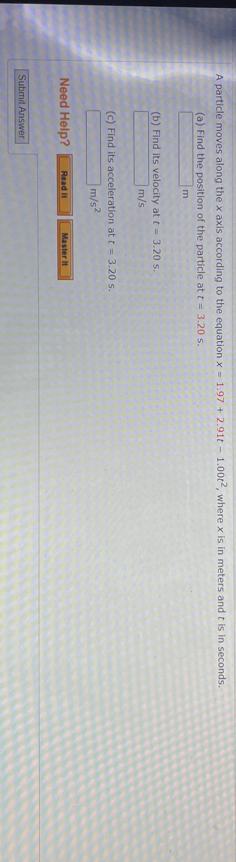 Solved A particle moves along the x ﻿axis according to the | Chegg.com