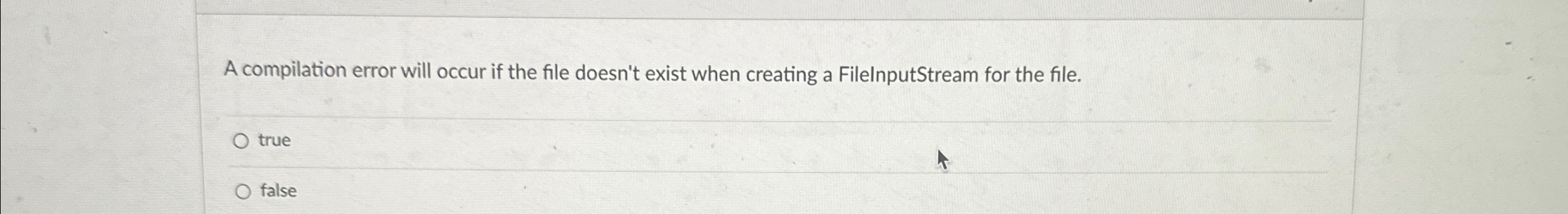 Solved A compilation error will occur if the file doesn't | Chegg.com