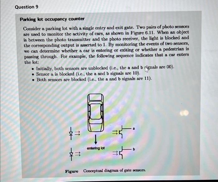 Solved Parking lot occupancy counter Consider a parking lot | Chegg.com