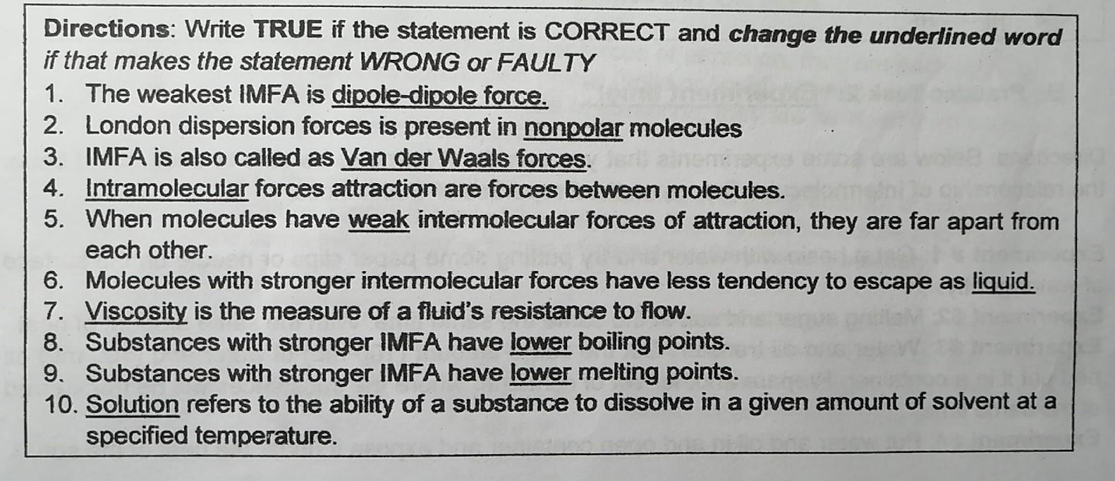 Solved Directions: Write TRUE if the statement is CORRECT | Chegg.com