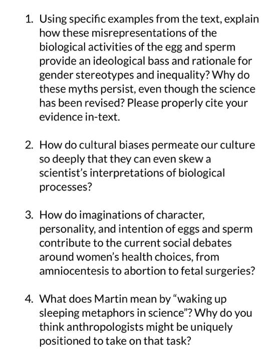 1. Using specific examples from the text, explain how | Chegg.com