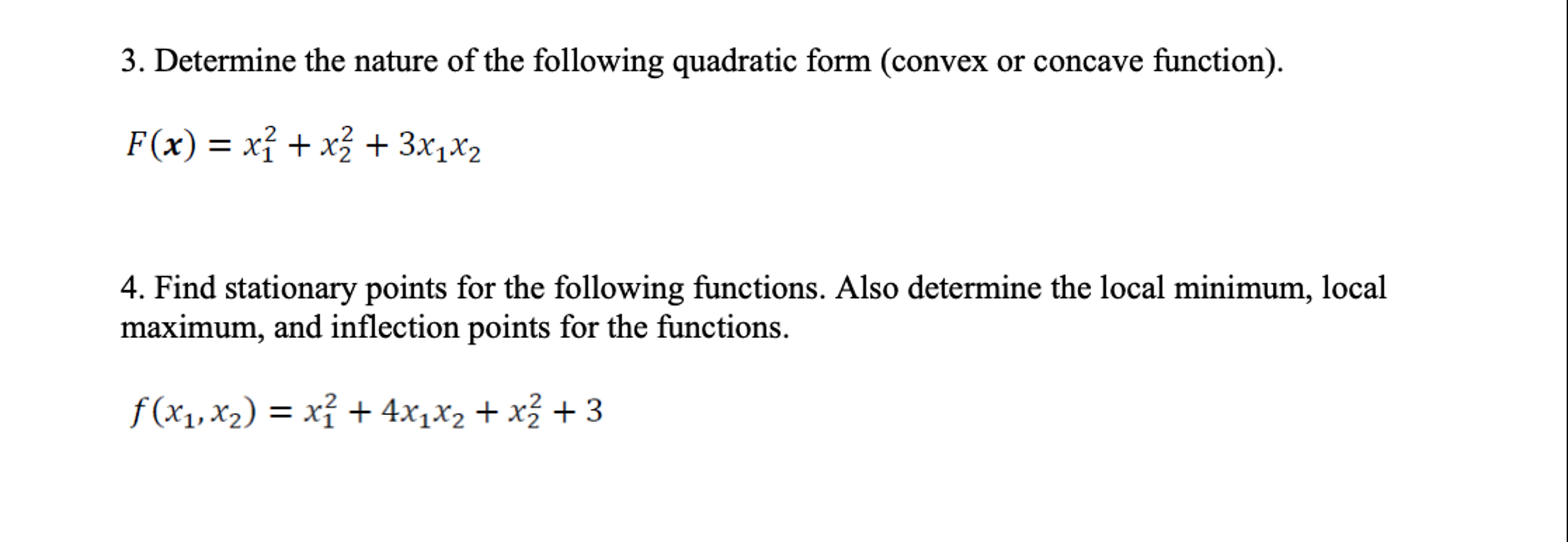 1)D etermine the nature of the following quadratic | Chegg.com