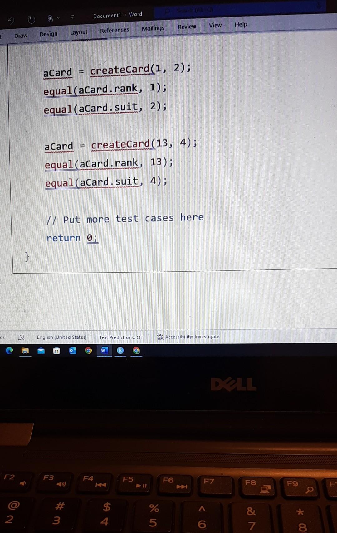 Solved Create a struct that represents a playing card. The | Chegg.com