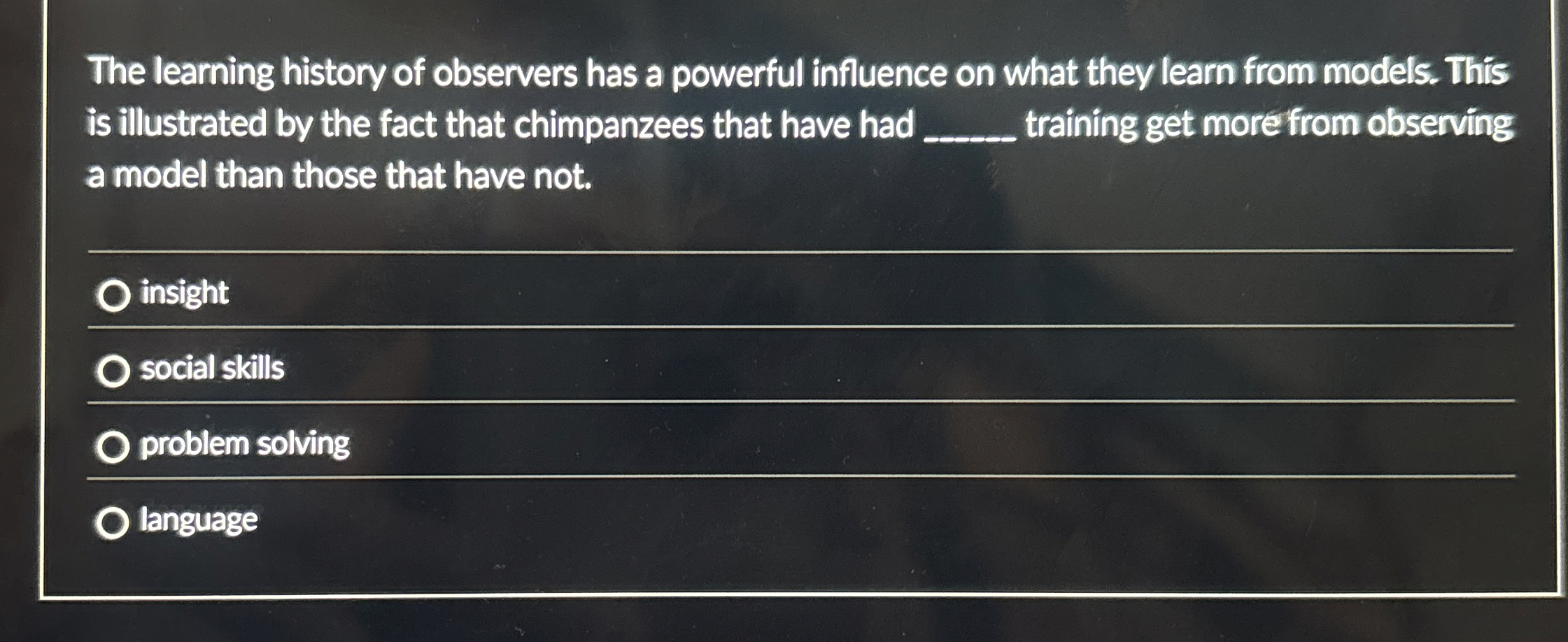 Solved The learning history of observers has a powerful | Chegg.com