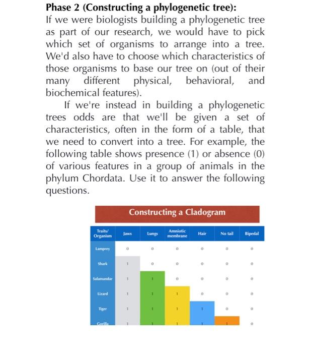 Solved A в с branch tips trait 4 trait 5 In the phylogenetic | Chegg.com