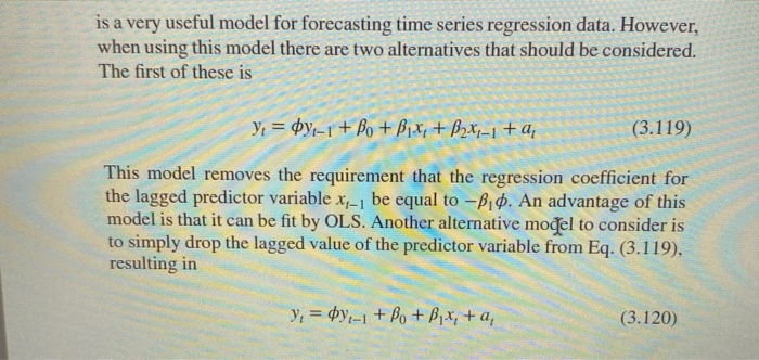 Consider the data in Table E3.5. Fit the lagged | Chegg.com