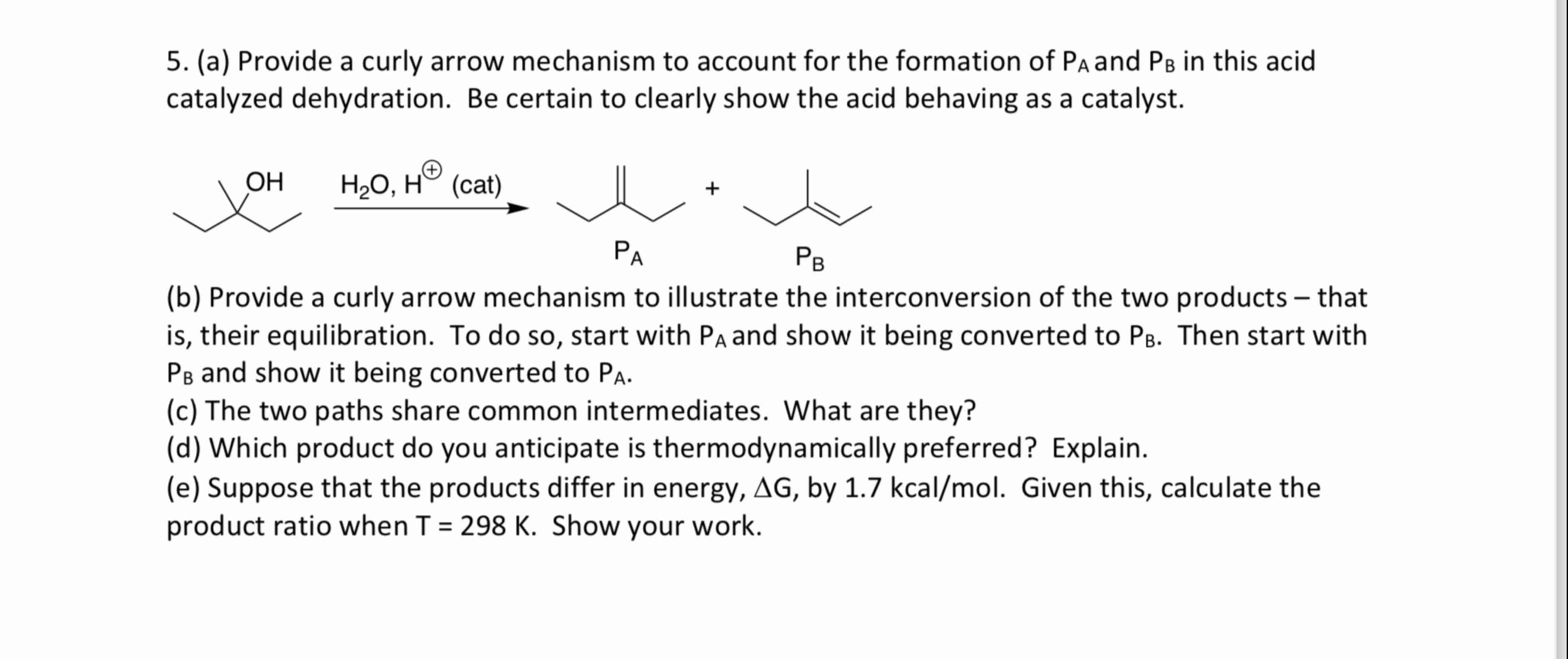 Solved (a) ﻿Provide a curly arrow mechanism to account for | Chegg.com
