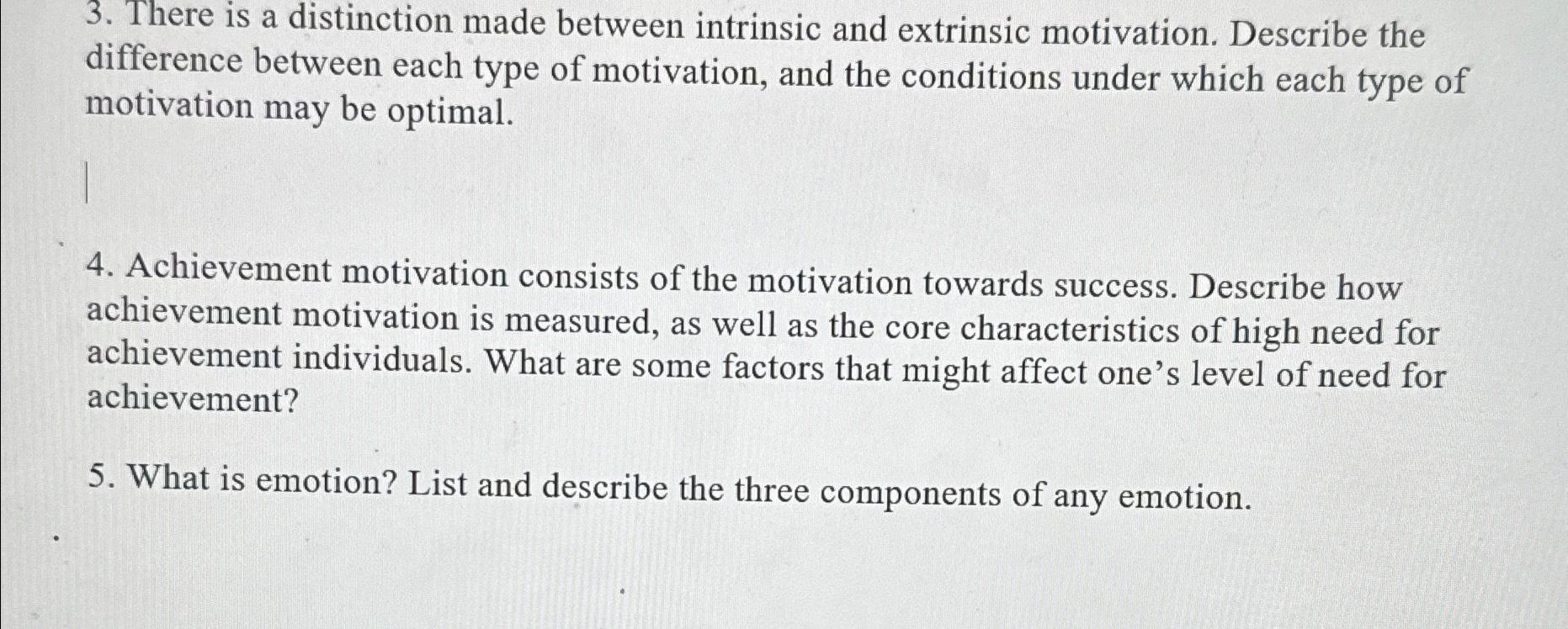 Solved There is a distinction made between intrinsic and | Chegg.com