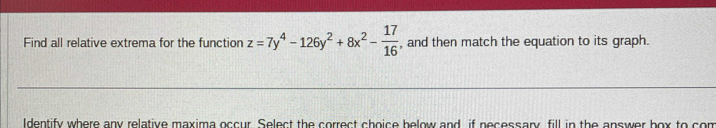 Solved Find All Relative Extrema For The Function