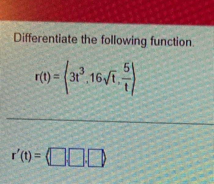 Solved Differentiate The Following Function 7139