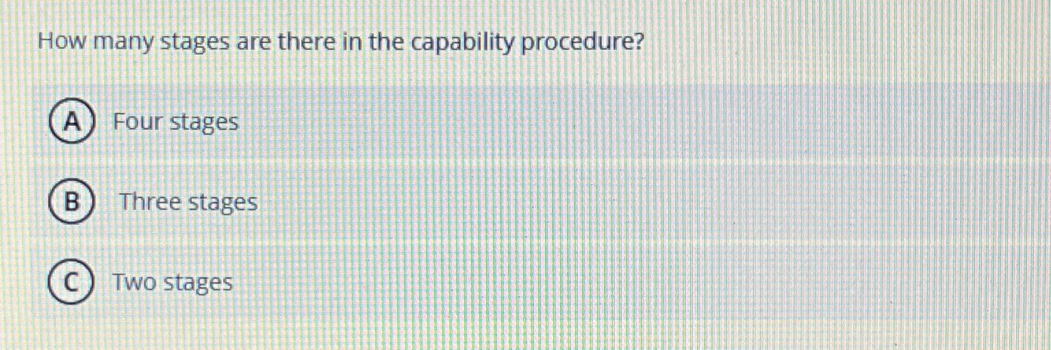 Solved How many stages are there in the capability | Chegg.com