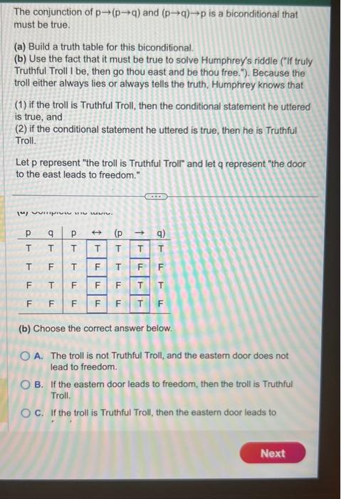 Solved The conjunction of p→(p→q) and (p→q)→p is a | Chegg.com