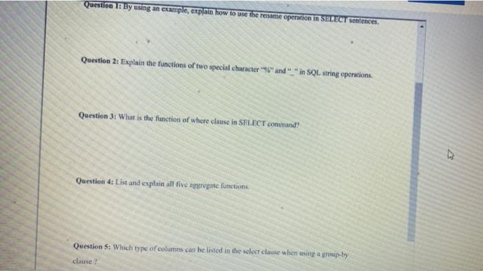 Solved Question I: By using an example, cxplain how to use | Chegg.com