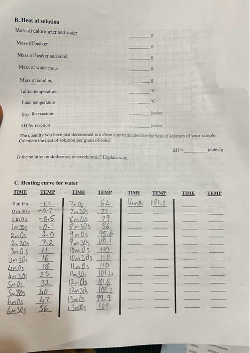 1) Begin with a FULL beaker of ice and position your | Chegg.com