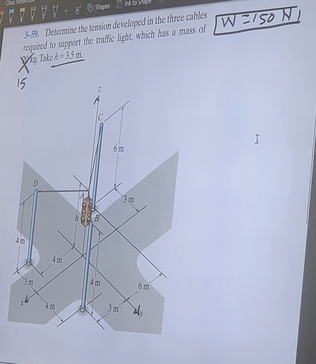 Solved 3-59. ﻿Determine the tension developed in the three | Chegg.com