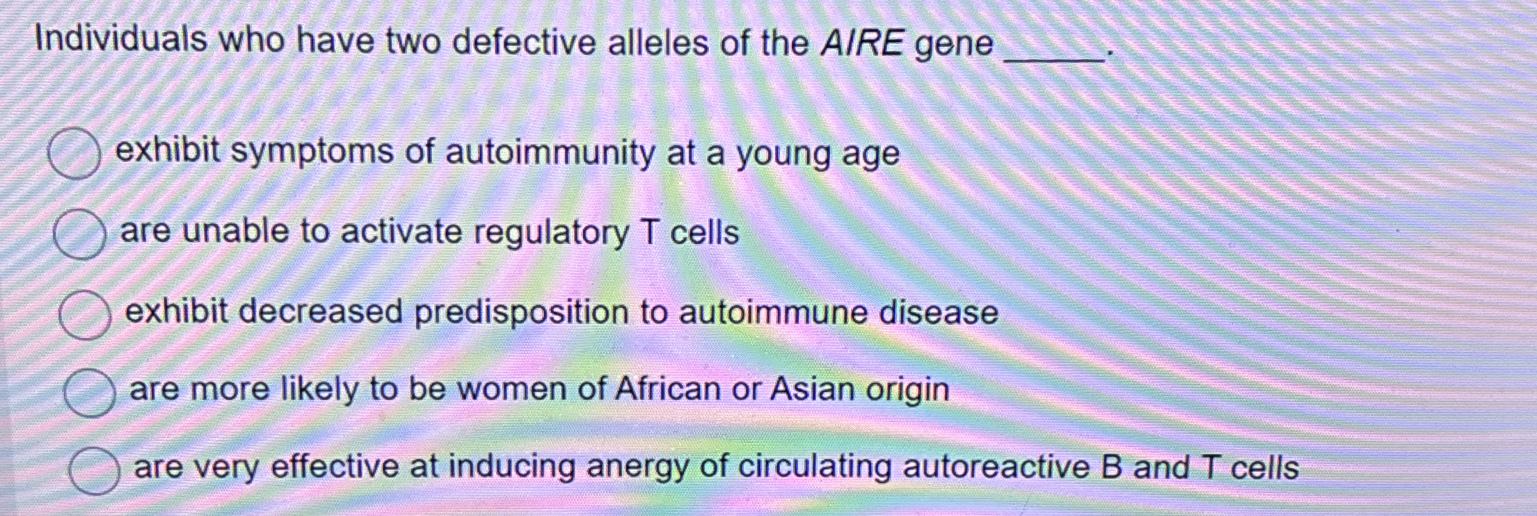 Solved Individuals who have two defective alleles of the | Chegg.com
