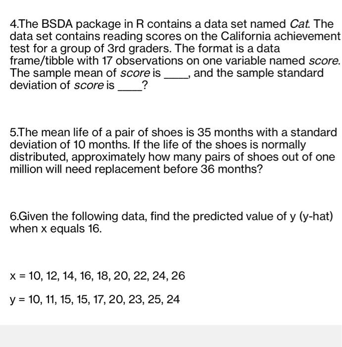 Solved 4.The BSDA package in R contains a data set named | Chegg.com