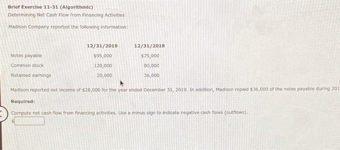 Solved Brief Exercise 11-31 (Algorithmic) Determining Net | Chegg.com