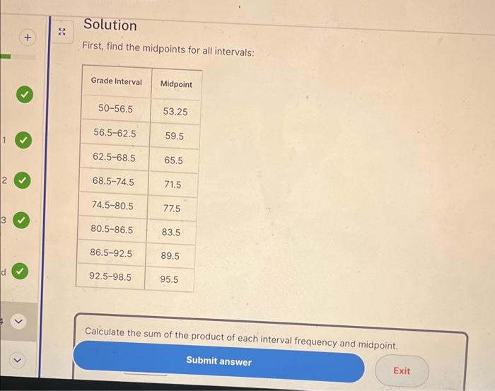 Solved calculate the sum of the product of each interval | Chegg.com