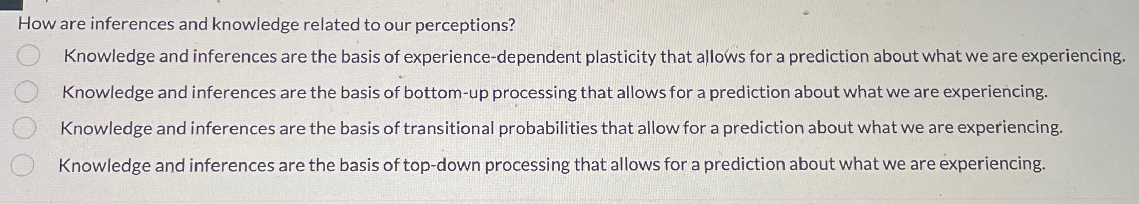 Solved How are inferences and knowledge related to our | Chegg.com