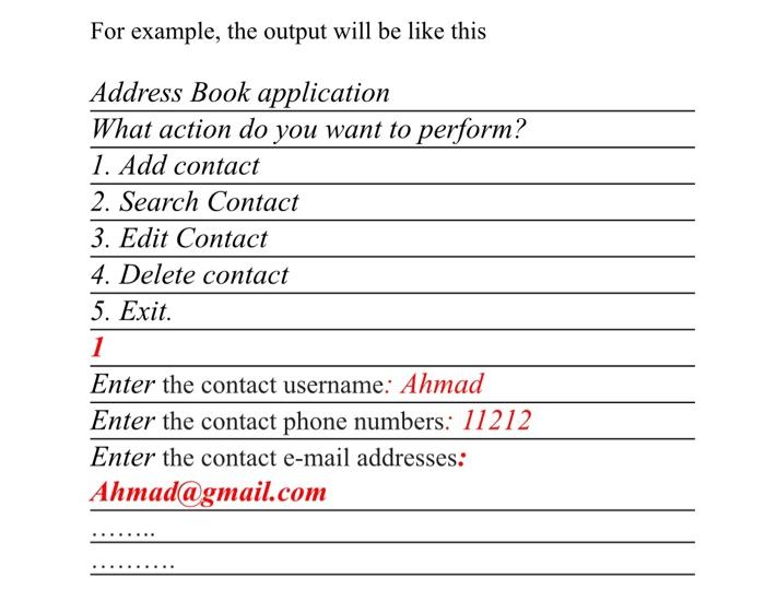 Solved QI: Write a program that will implement Address Book | Chegg.com