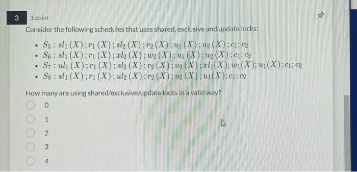 Consider the following schedule: | Chegg.com