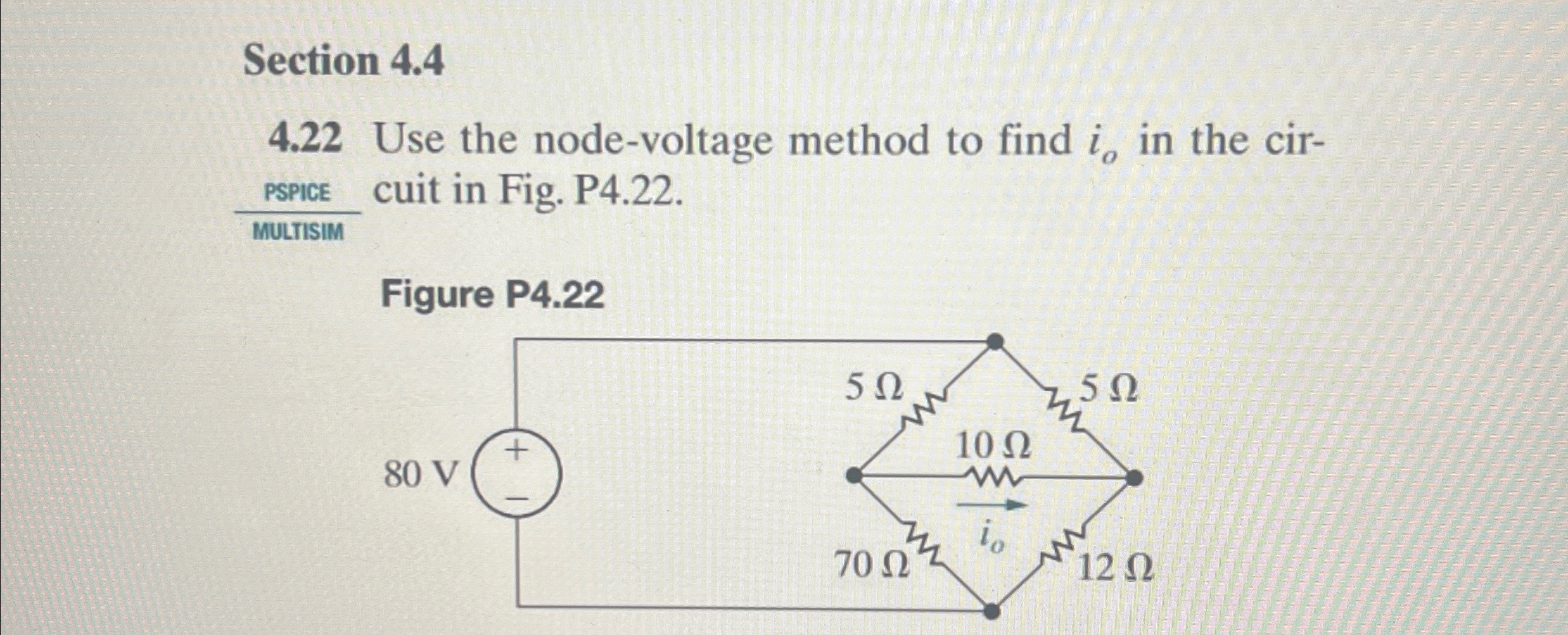 Solved Section 4.44.22 ﻿Use the node-voltage method to find | Chegg.com