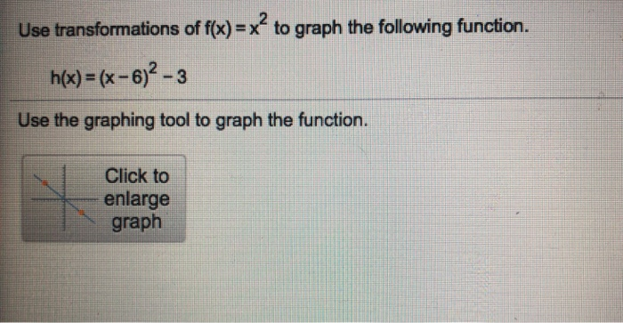 Solved Use transformations of the graph of f(x) = x? to | Chegg.com