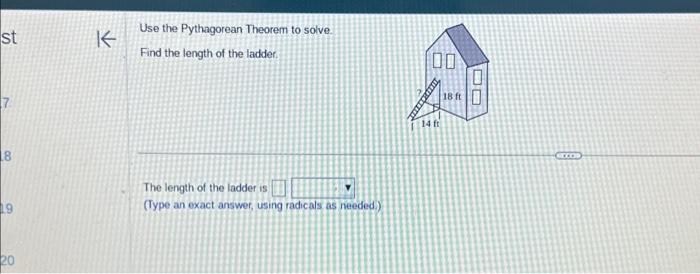 Use the Pythagorean Theorem to solve Find the length | Chegg.com
