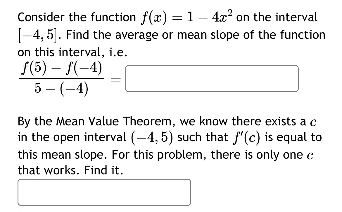 Solved Consider the function f(x)=1-4x2 ﻿on the interval | Chegg.com