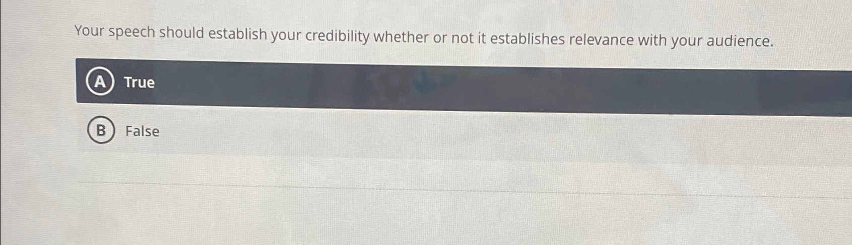 Solved Your speech should establish your credibility whether | Chegg.com