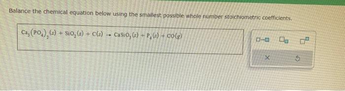 Solved Balance the chemical equation below using the | Chegg.com